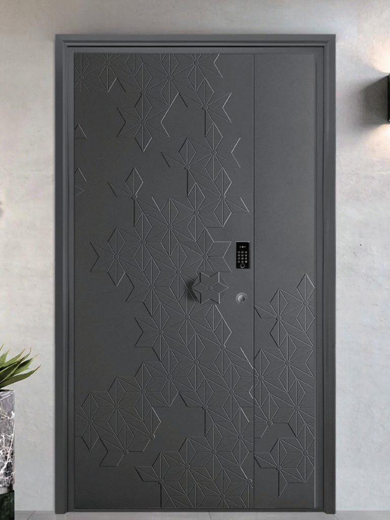 Artistic Patterned Aluminum Thermal Armor Doors - silkroadbuild.com